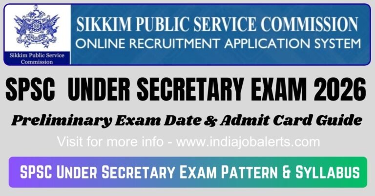 SPSC Sikkim Under Secretary 2026: Preliminary Exam Date & Admit Card Guide