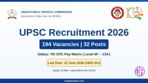 UPSC 2026 Notification | 194 Group A & B Vacancies | Apply Now