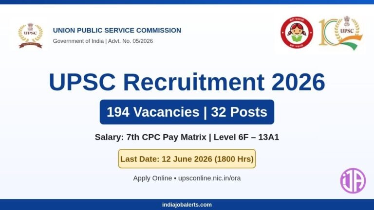 UPSC 2026 Notification | 194 Group A & B Vacancies | Apply Now